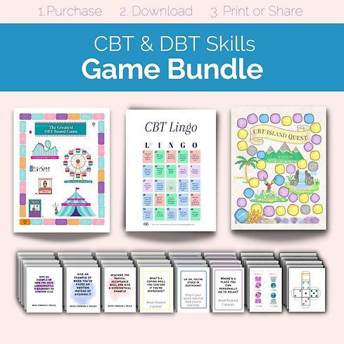 Anxiety and PTSD CBT Worksheet Bundle Download | Mental Health ...
